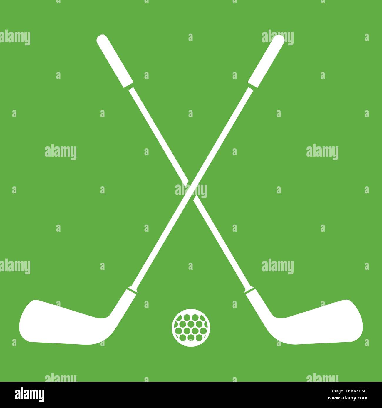 Two crossed golf clubs and ball icon green Stock Vector Image & Art - Alamy