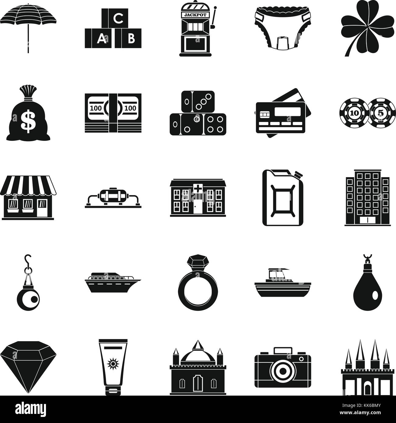 Richness icons set, simple style Stock Vector Image & Art - Alamy