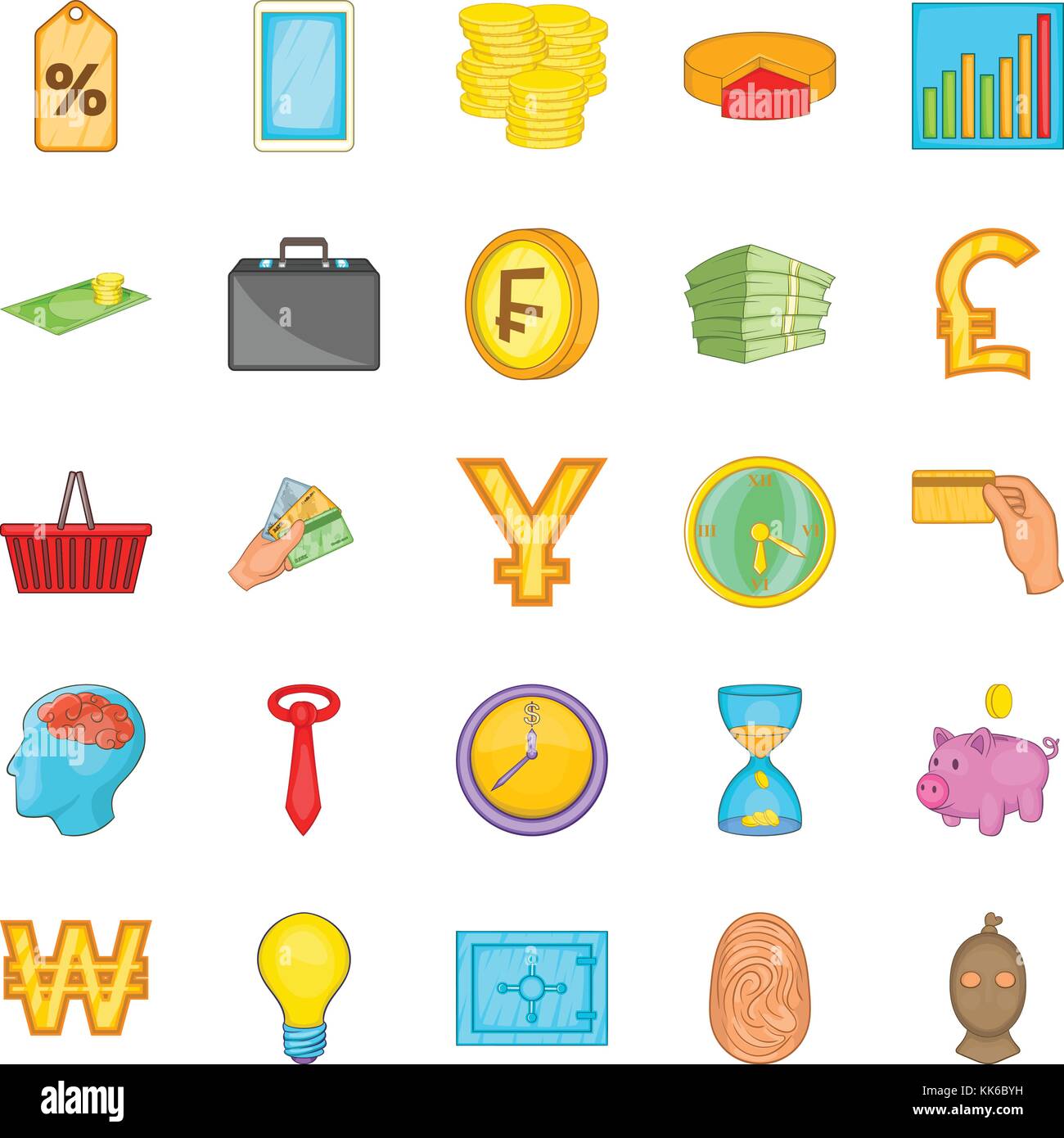 Monetary abundance icons set, cartoon style Stock Vector Image & Art ...