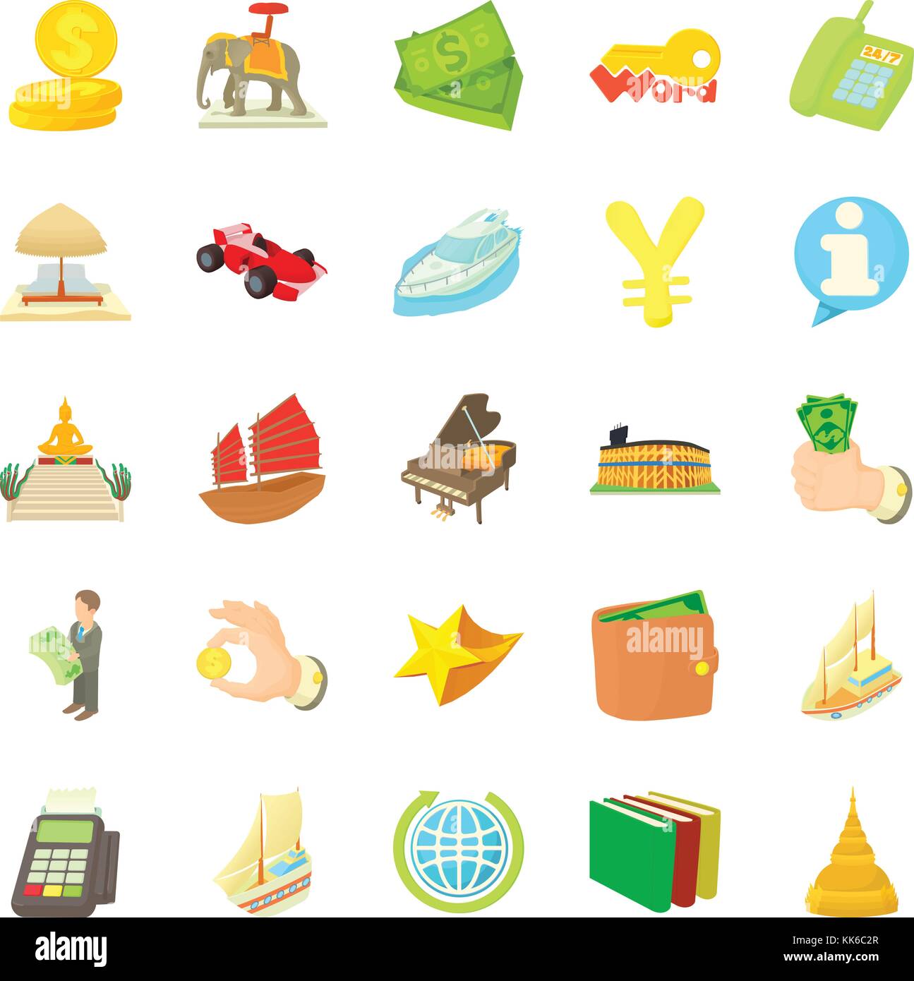 Dismal science icons set, cartoon style Stock Vector Image & Art - Alamy