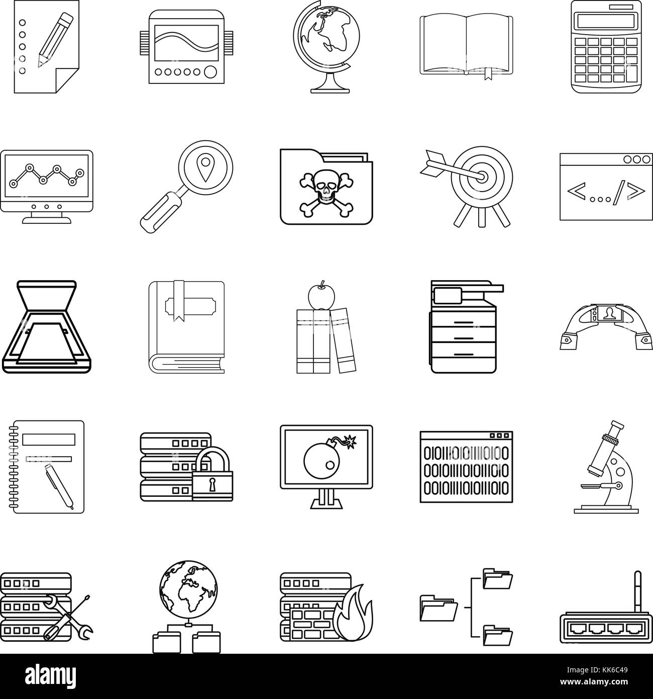 Volume icons set, outline style Stock Vector Image & Art - Alamy