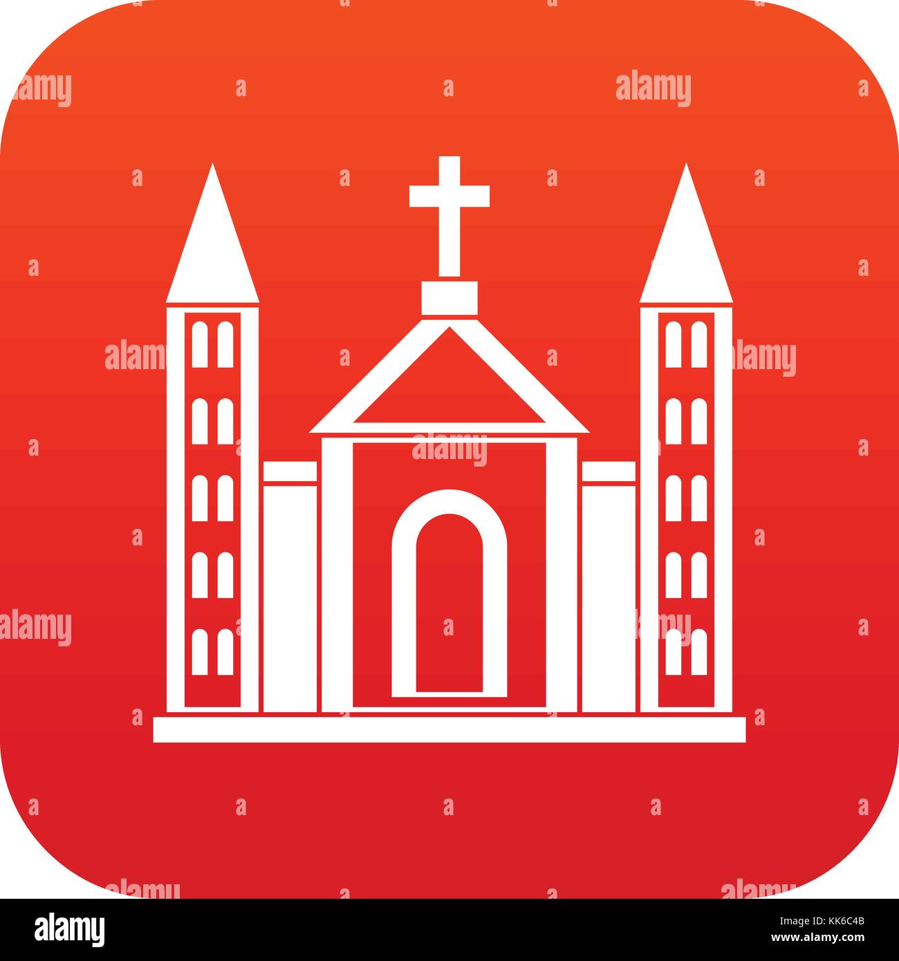 Christian catholic church building icon digital red Stock Vector Image ...
