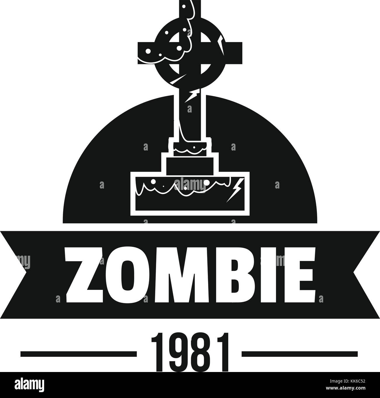 Zombie dark logo, simple black style Stock Vector Image & Art - Alamy