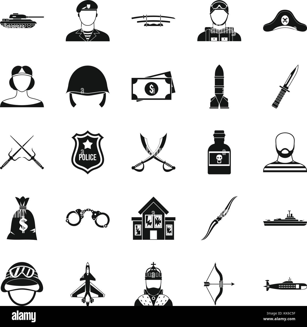 Weapon icons set, simple style Stock Vector Image & Art - Alamy