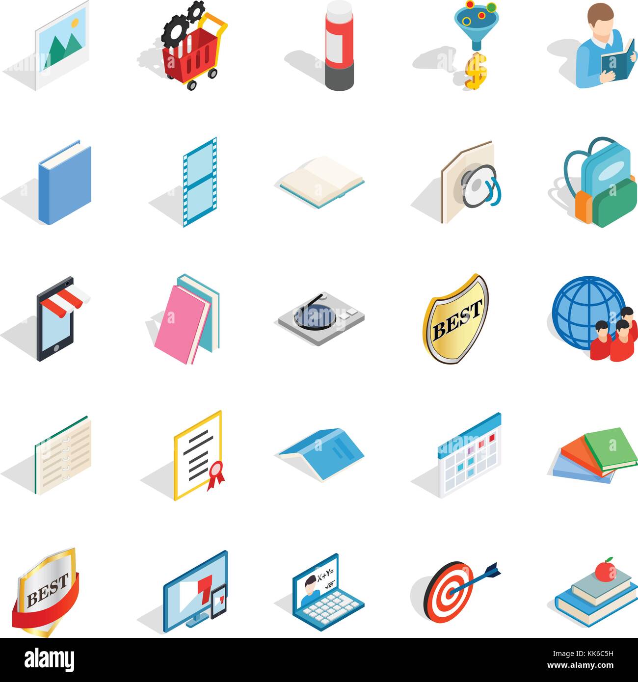 Booklet icons set, isometric style Stock Vector Image & Art - Alamy