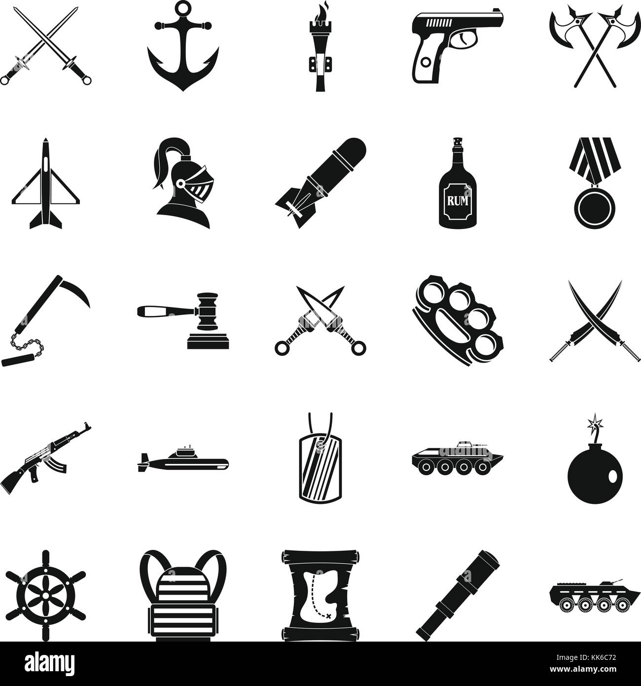 Armor icons set, simple style Stock Vector Image & Art - Alamy