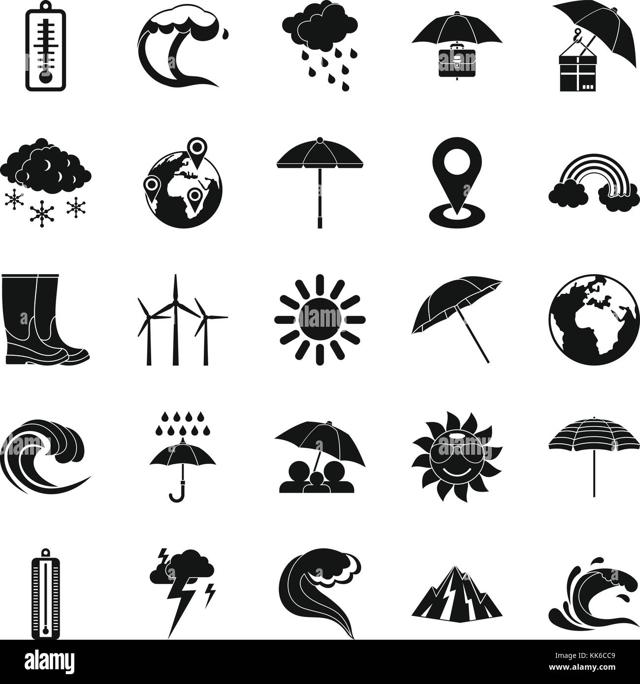 Climate icons set, simple style Stock Vector Image & Art - Alamy
