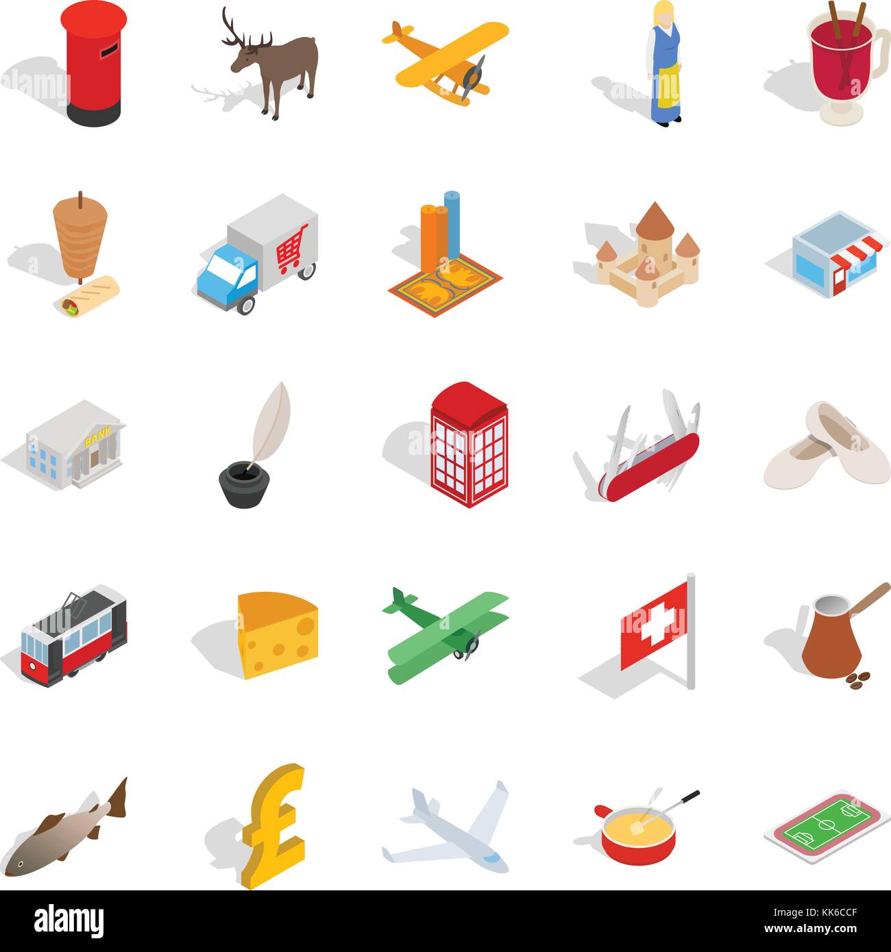 Borderline icons set, isometric style Stock Vector Image & Art - Alamy