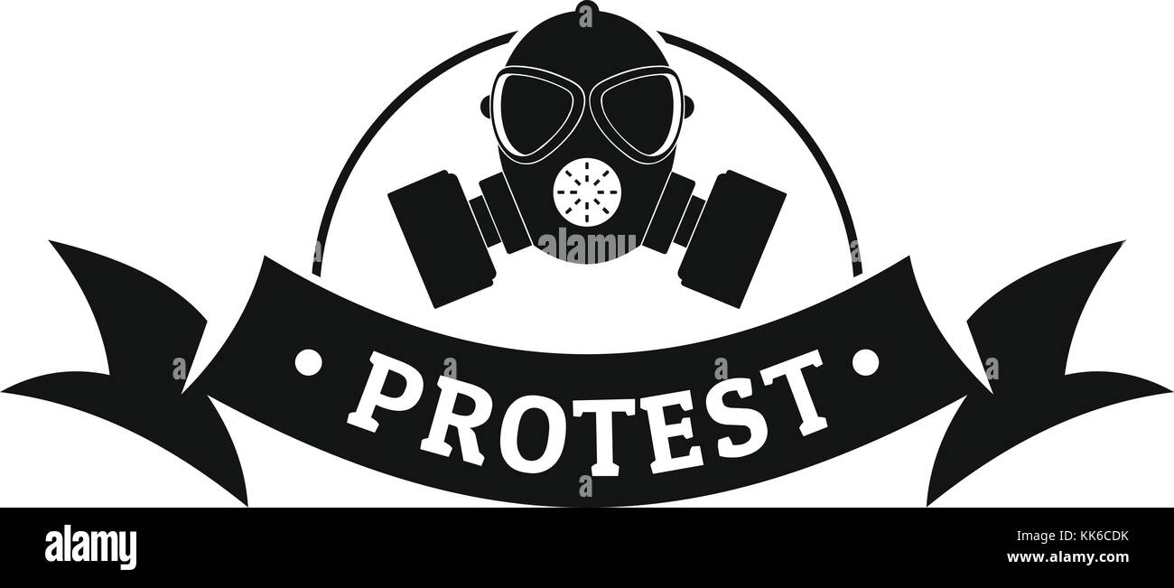 Protester gas mask logo, simple black style Stock Vector Image & Art ...