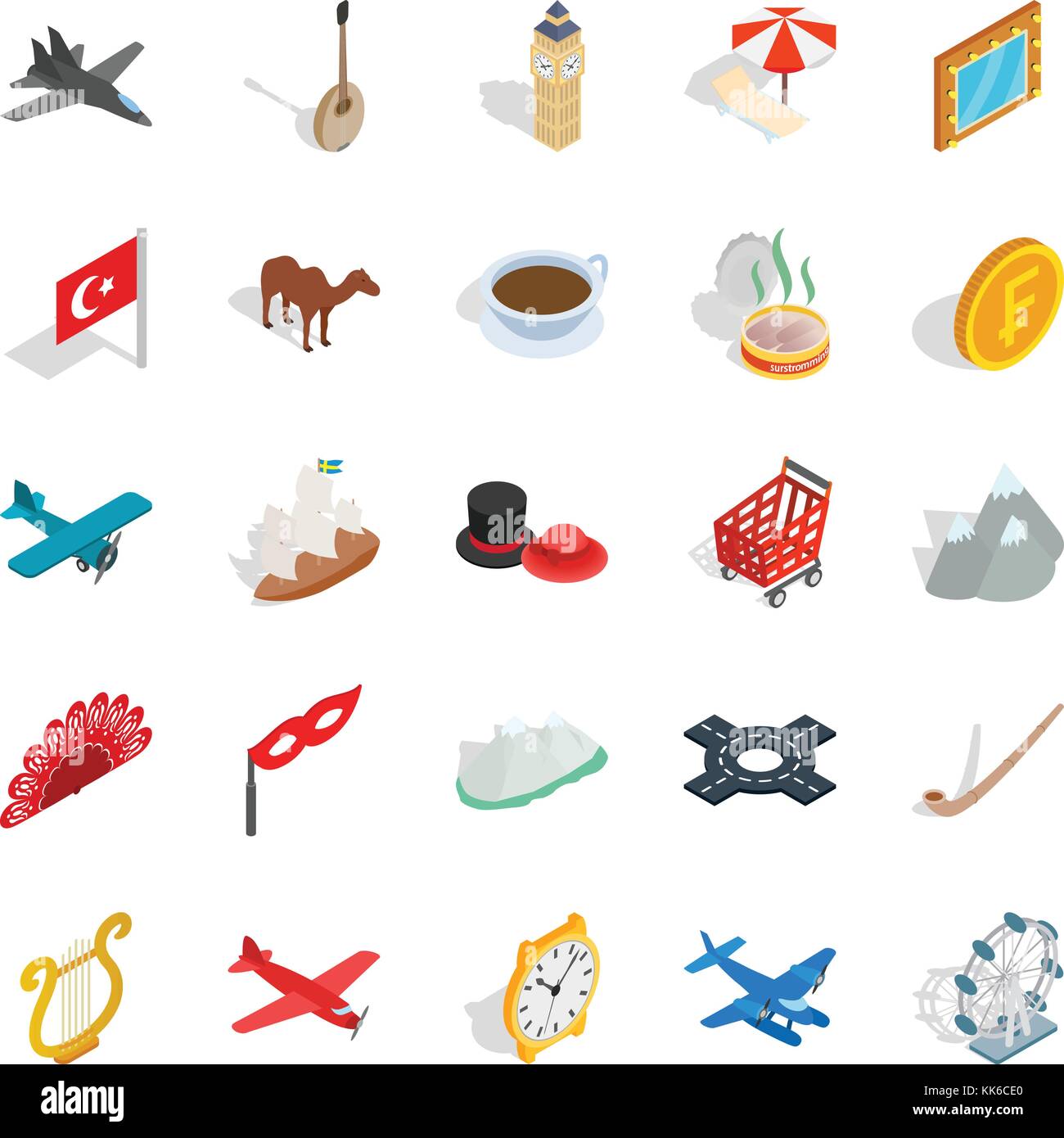 Border monitoring icons set, isometric style Stock Vector Image & Art ...