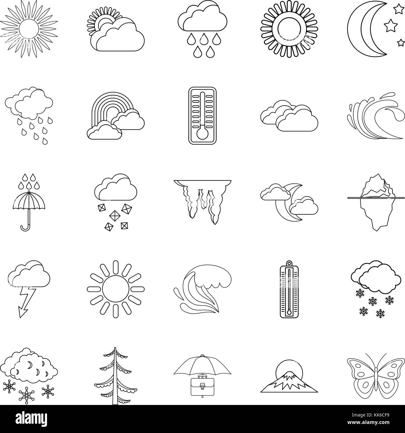 Ambiance icons set, outline style Stock Vector Image & Art - Alamy