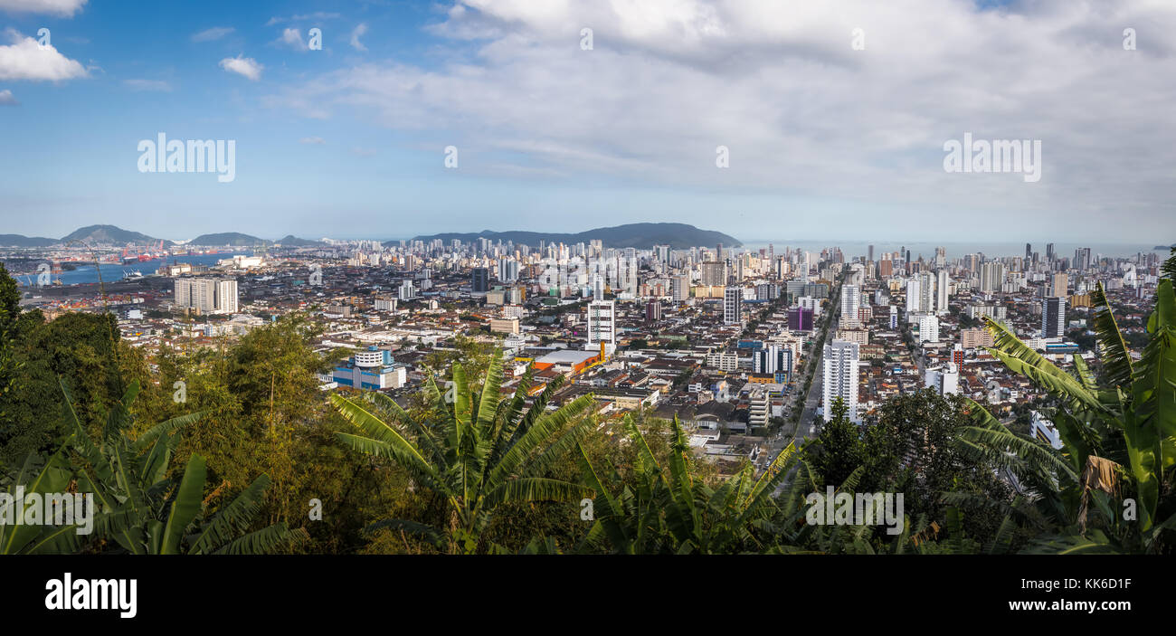 Aerial view of Santos City - Santos, Sao Paulo, Brazil Stock Photo ...