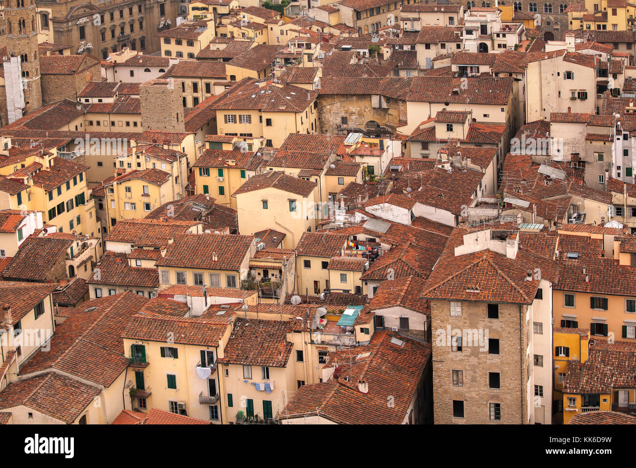 Florence bird eye view over terracotta roofs Stock Photo - Alamy