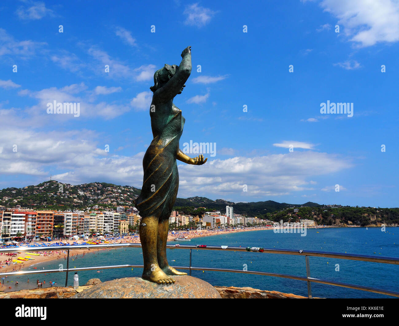 Monument to wife's sailor (Dona Marinera) in Lloret de Mar, Spain Stock ...