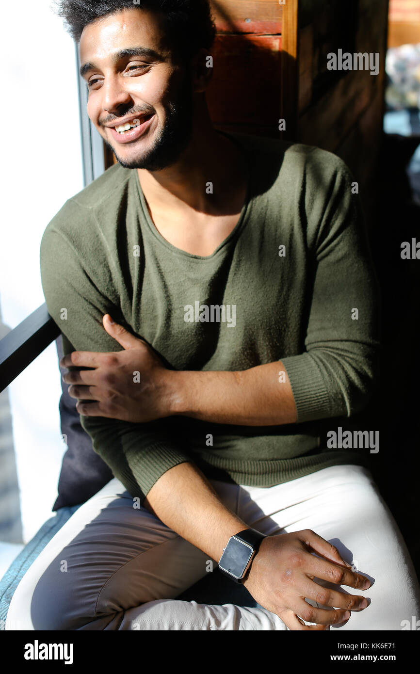 Model filming for advertising of new caf Stock Photo - Alamy