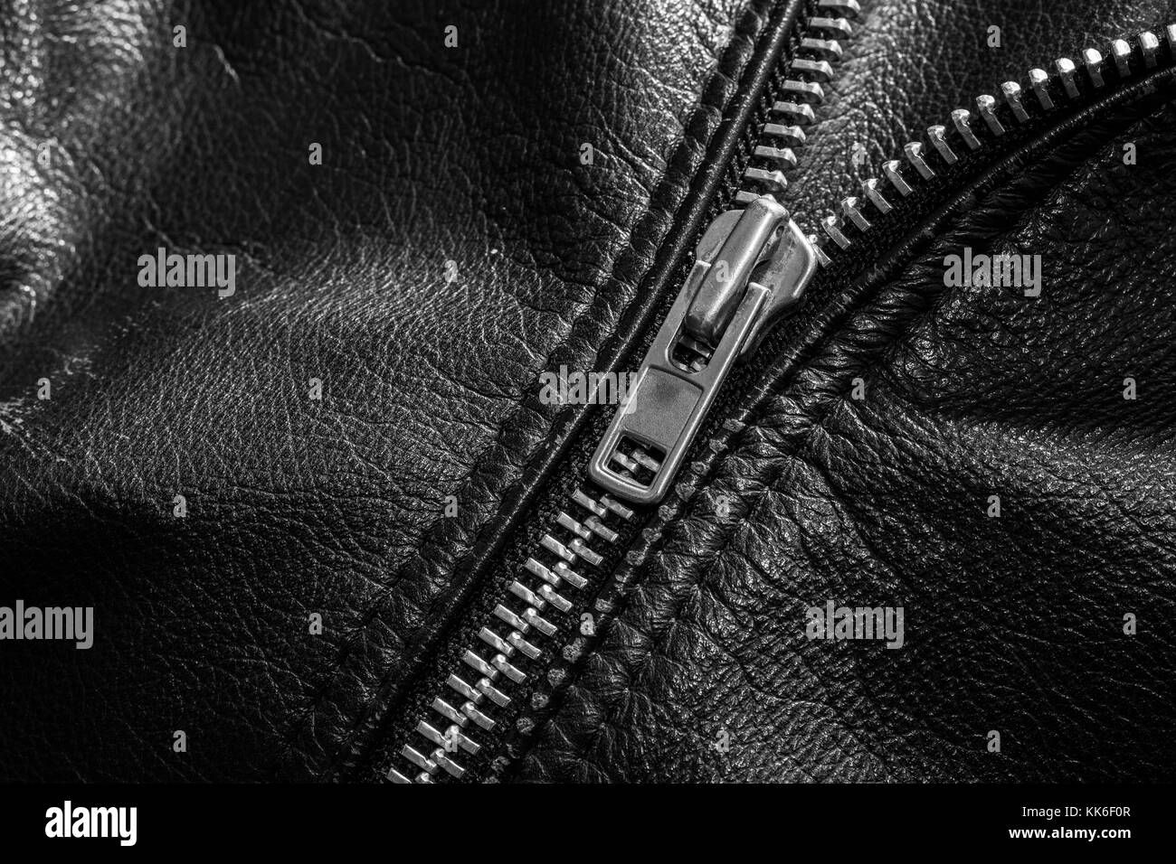 black motorcycle leather jacket close up Stock Photo - Alamy