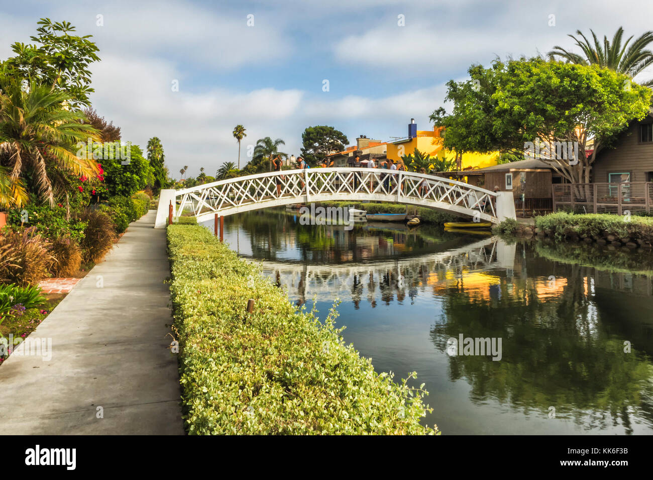Venice Canals, white bridge - Venice Beach, Los Angeles, California ...