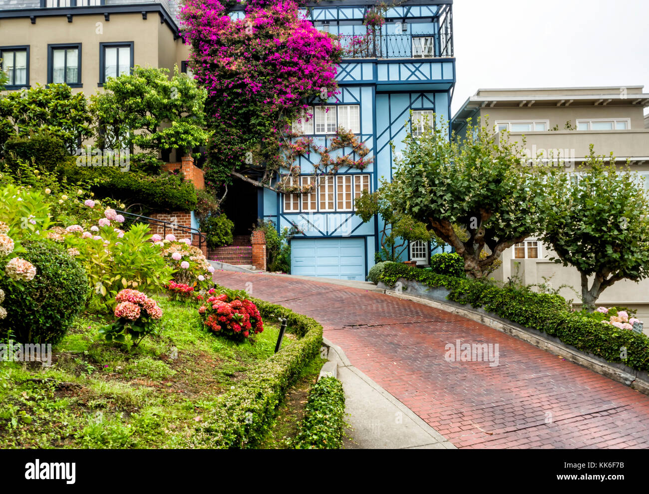 Lombard Street, known as crooked street on the August 17th, 2017 - San ...