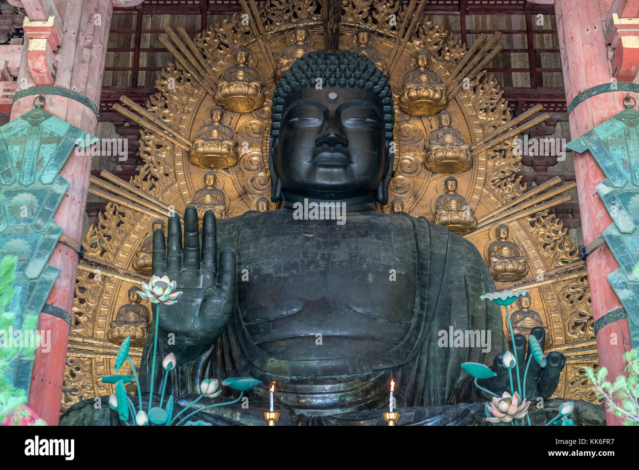 The great Buddha (Daibutsu) Japan's largest bronze statue of Buddha. It ...