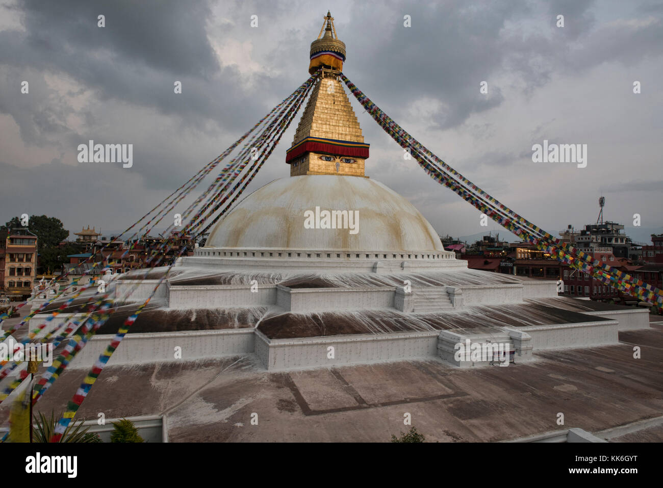 Prayer flags great stupa hi-res stock photography and images - Alamy