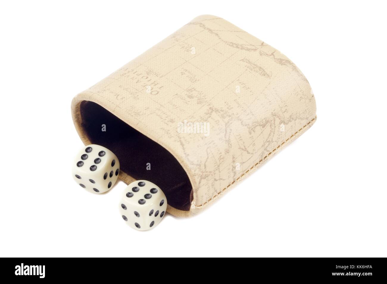 pair of dice with leather case Stock Photo - Alamy