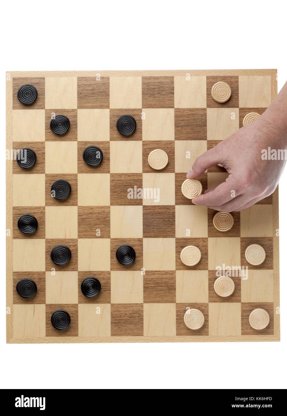 person playing checkers Stock Photo - Alamy