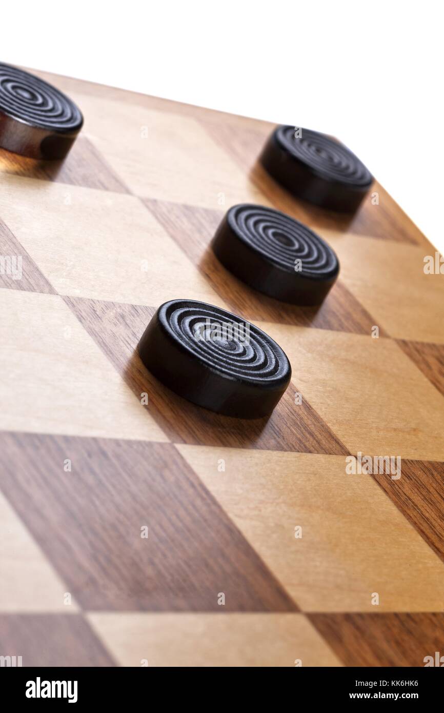 black checker pieces Stock Photo - Alamy