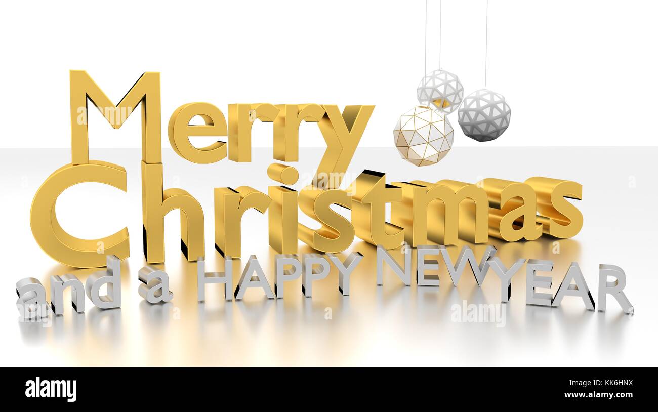Merry Christmas 3D text Stock Photo - Alamy