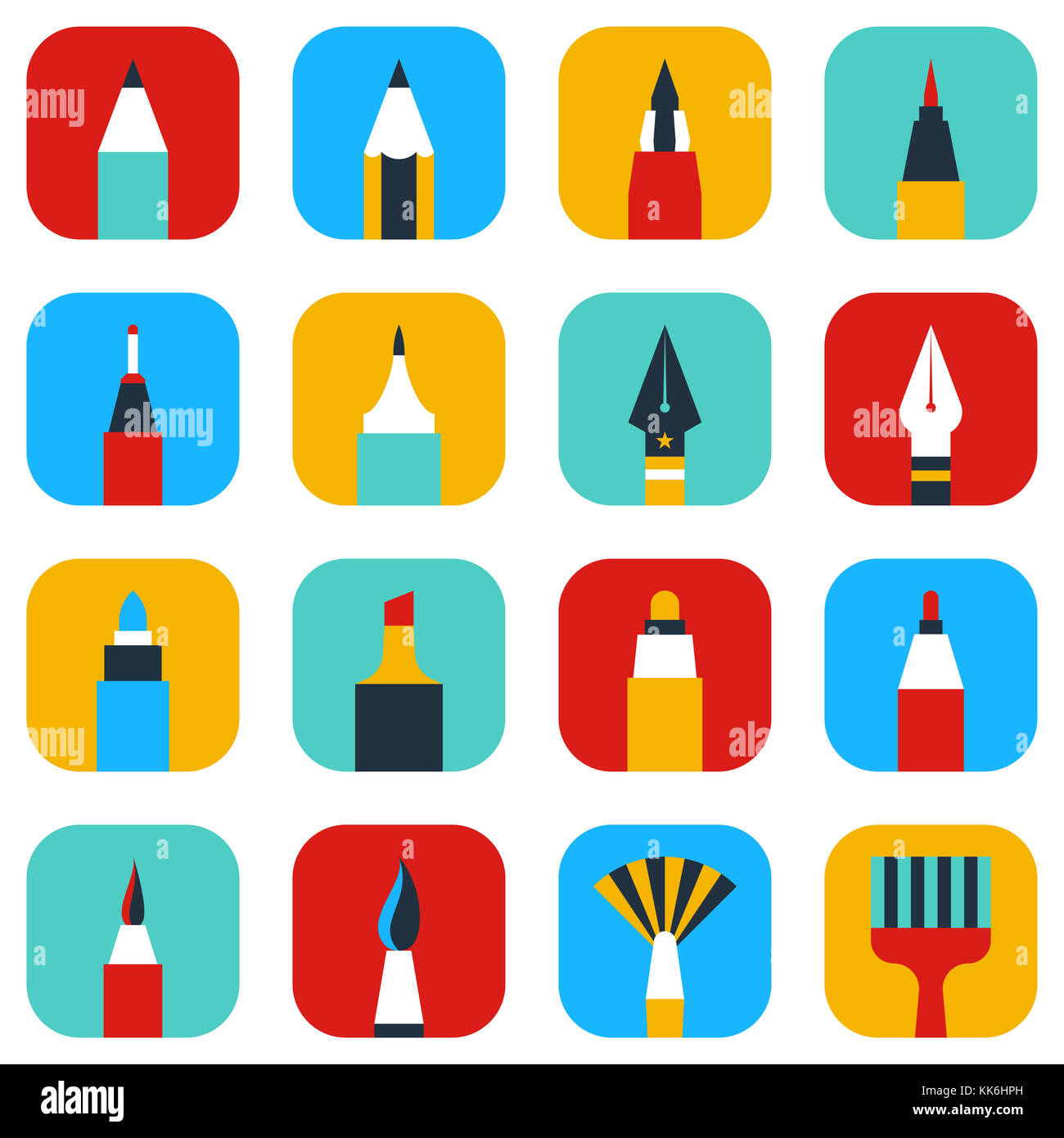 Vector tool set artist hi-res stock photography and images - Alamy