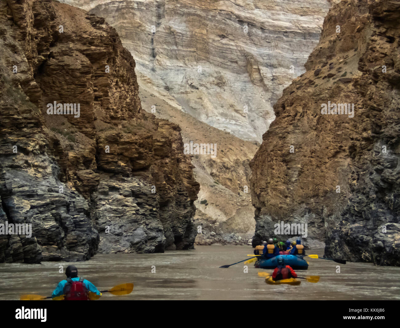 River rafting down the ZANSKAR RIVER GORGE considered the Grand Canyon ...