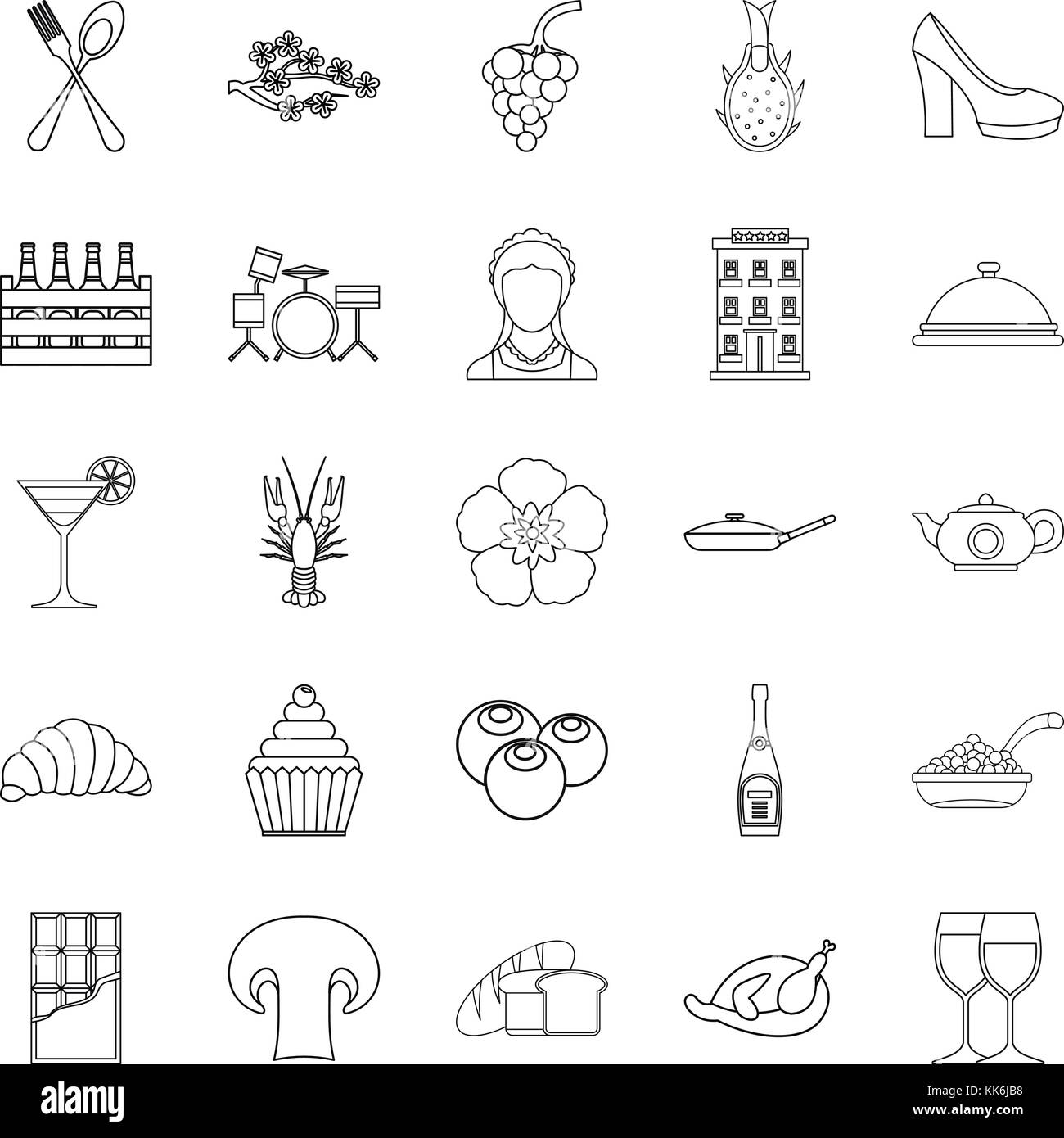 Stand icons set, outline style Stock Vector Image & Art - Alamy