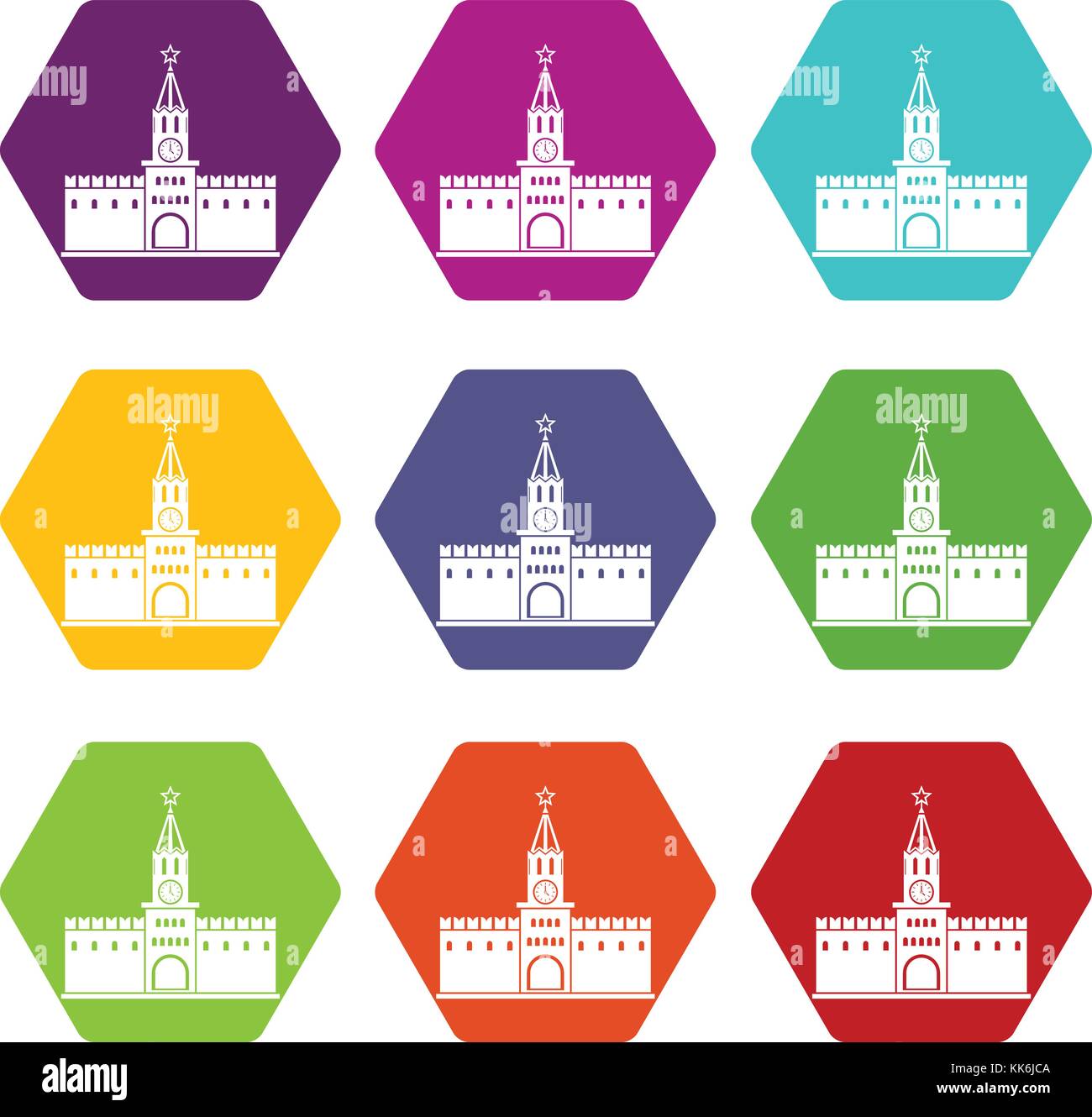 Russian kremlin icon set color hexahedron Stock Vector Image & Art - Alamy