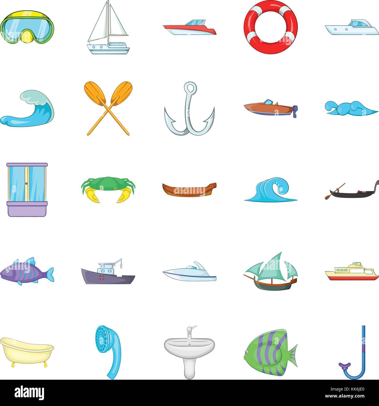 Afloat icons set, cartoon style Stock Vector Image & Art - Alamy