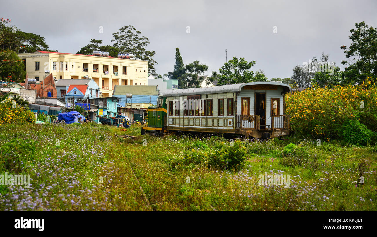 Dalat, Vietnam - Nov 25, 2017. An old train of Da Lat-Phan Rang Railway ...