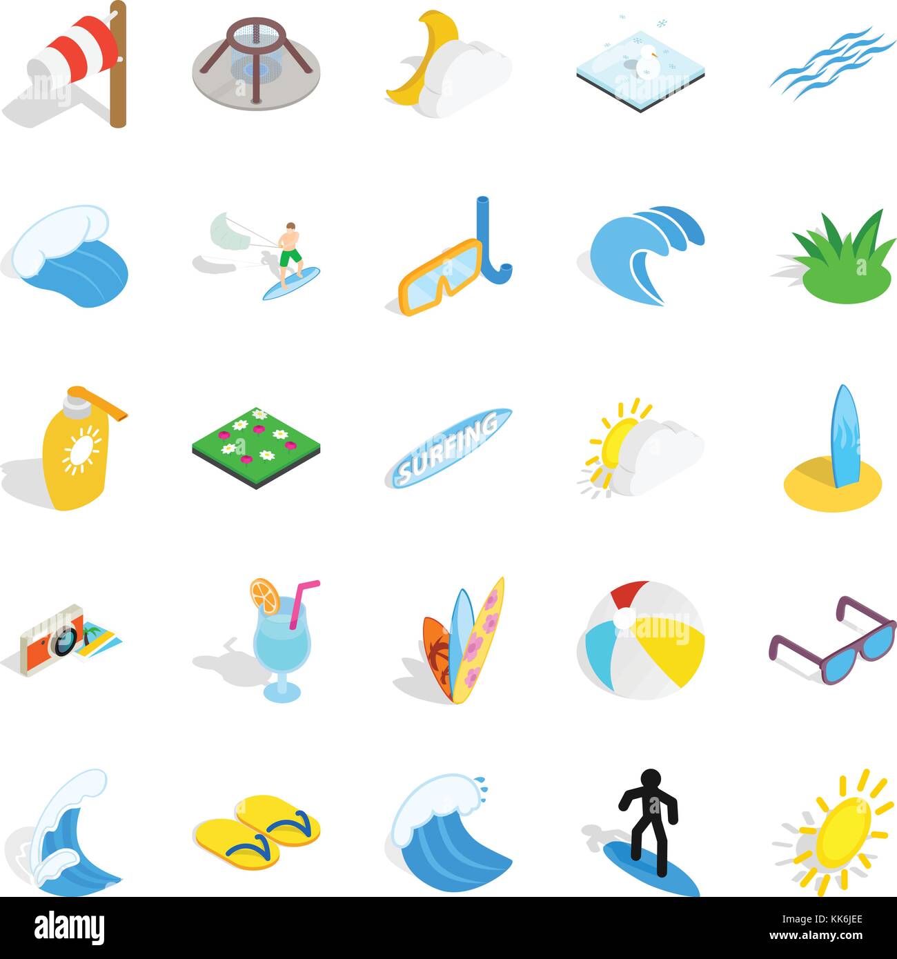 Water fun icons set, isometric style Stock Vector Image & Art - Alamy