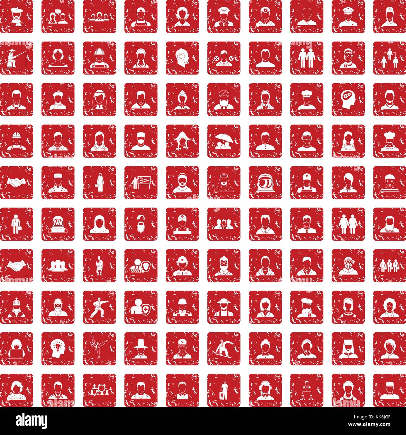 100 people icons set grunge red Stock Vector Image & Art - Alamy