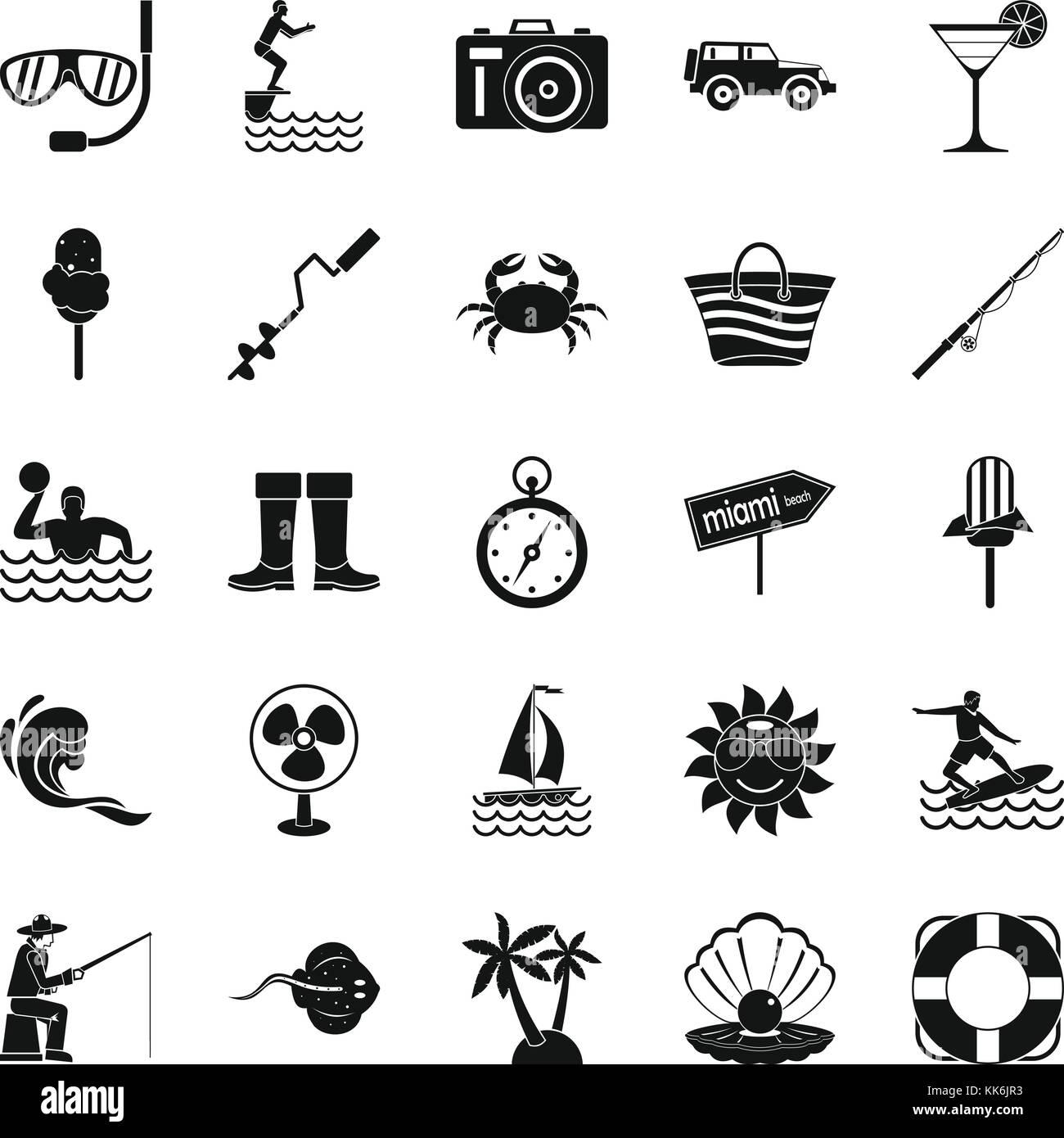 Azure coast icons set, simple style Stock Vector Image & Art - Alamy