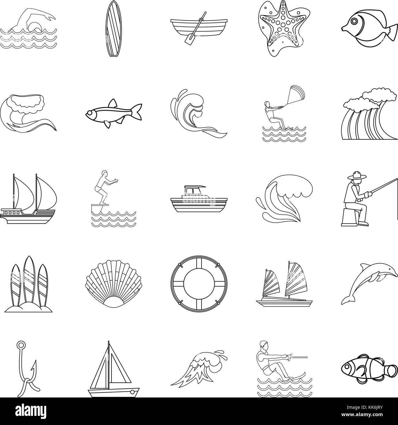 Hydrous icons set, outline style Stock Vector Image & Art - Alamy