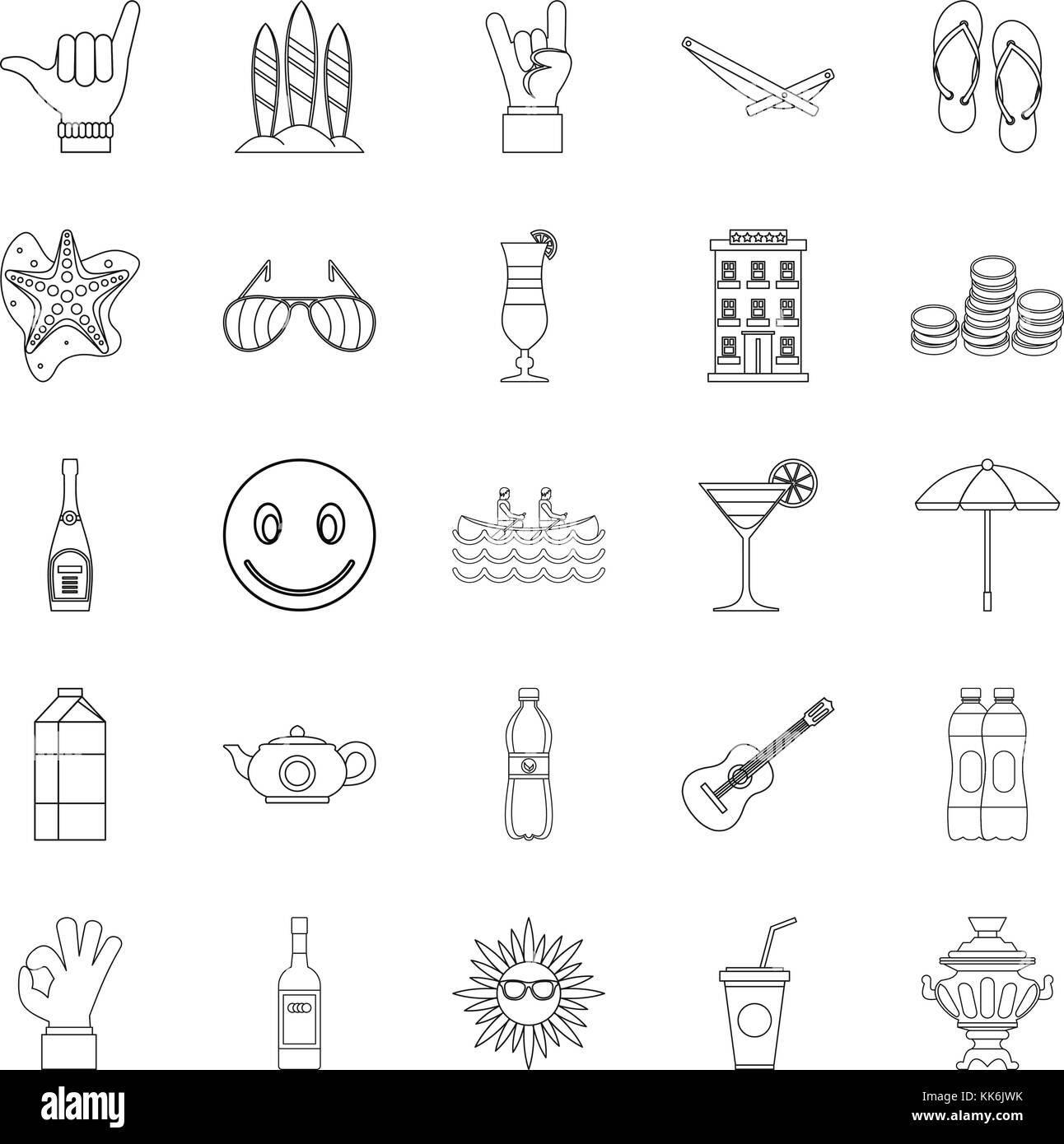 Low alcohol icons set, outline style Stock Vector Image & Art - Alamy