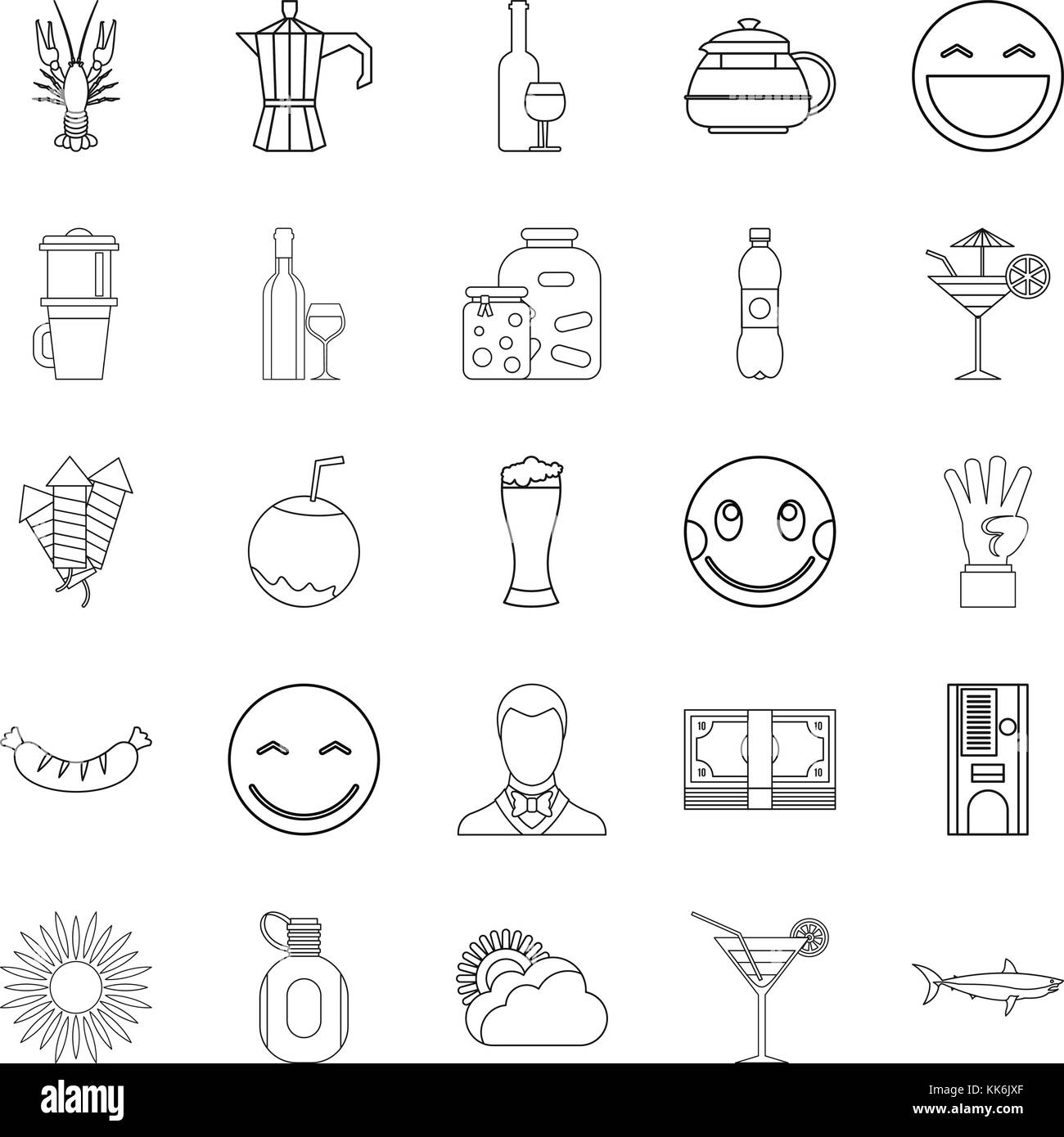 Beer belly icons set, outline style Stock Vector Image & Art - Alamy