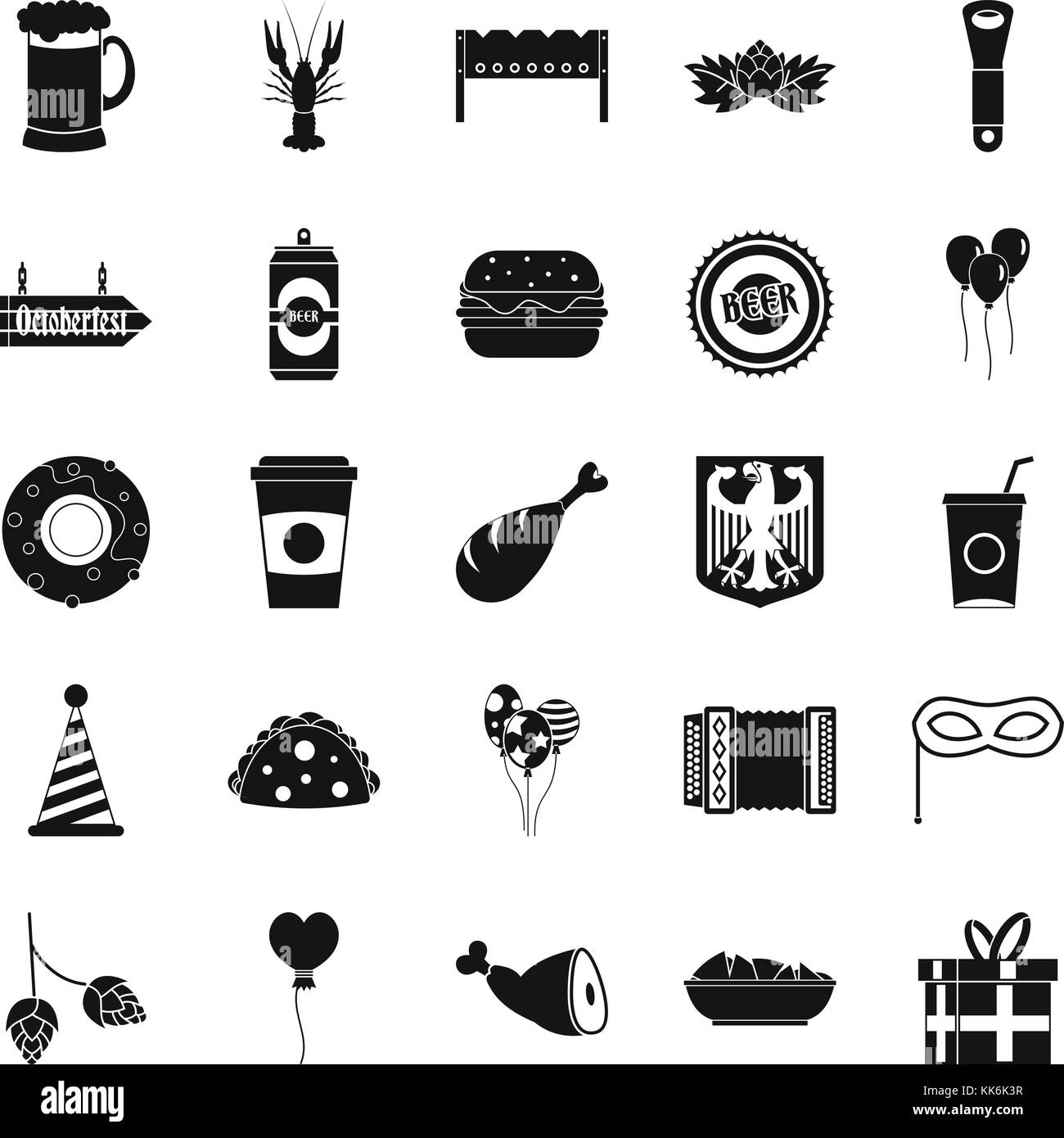 Beer party icons set, simple style Stock Vector Image & Art - Alamy