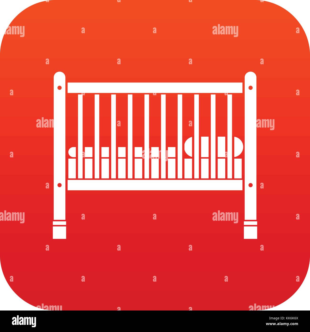 Baby bed icon digital red Stock Vector Image & Art - Alamy