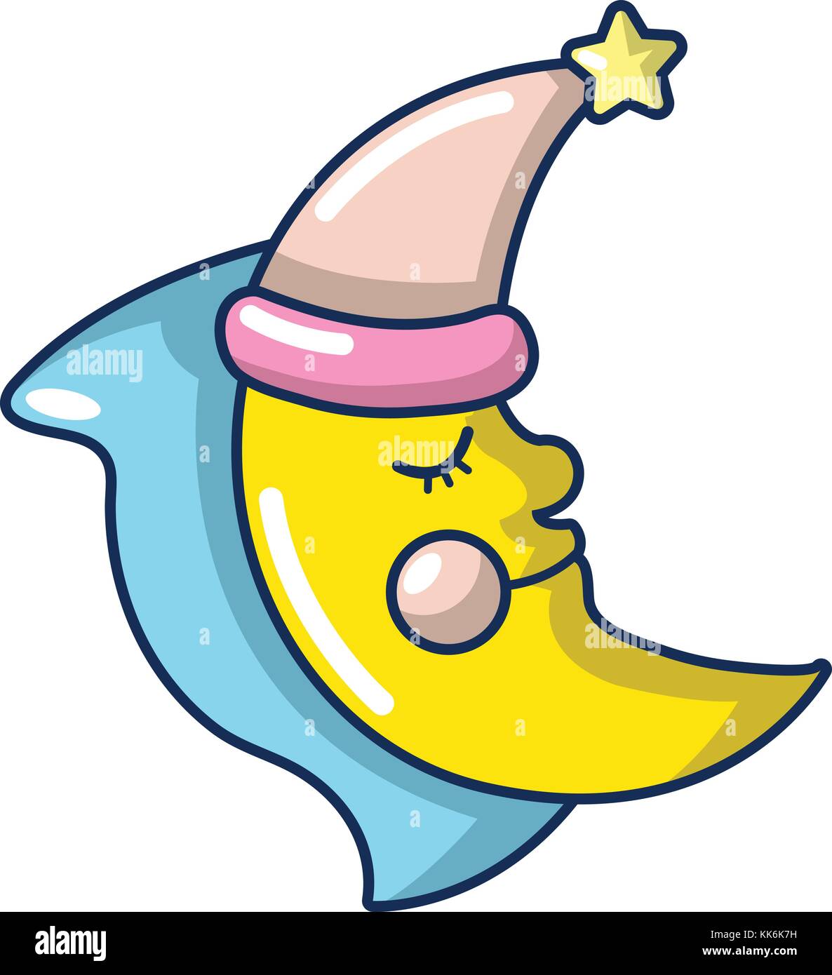 Sleeping moon icon, cartoon style Stock Vector Image & Art - Alamy