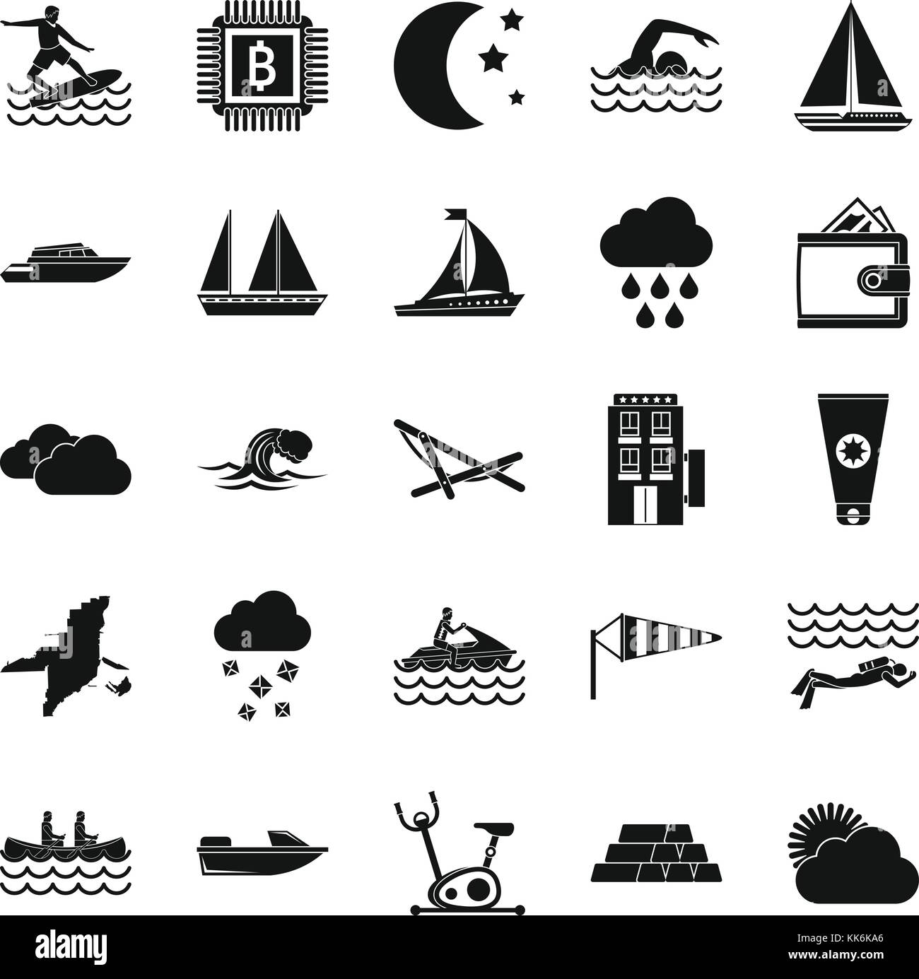 Water exercise icons set, simple style Stock Vector Image & Art - Alamy