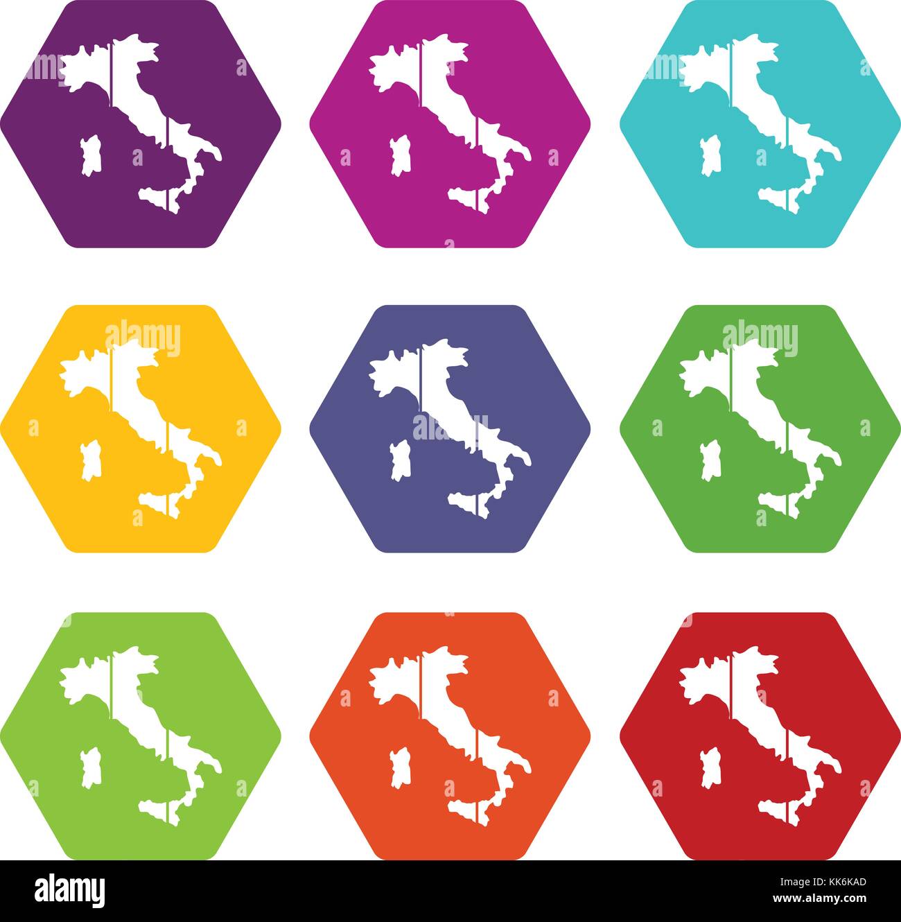 Map of Italy icon set color hexahedron Stock Vector Image & Art - Alamy