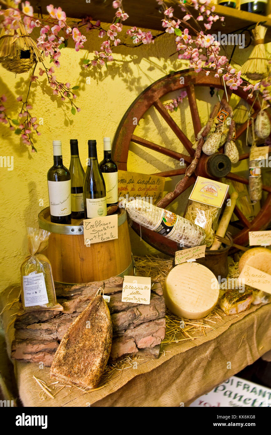 Traditional food, Spoleto, Perugia province, Umbria, Italy Stock Photo ...