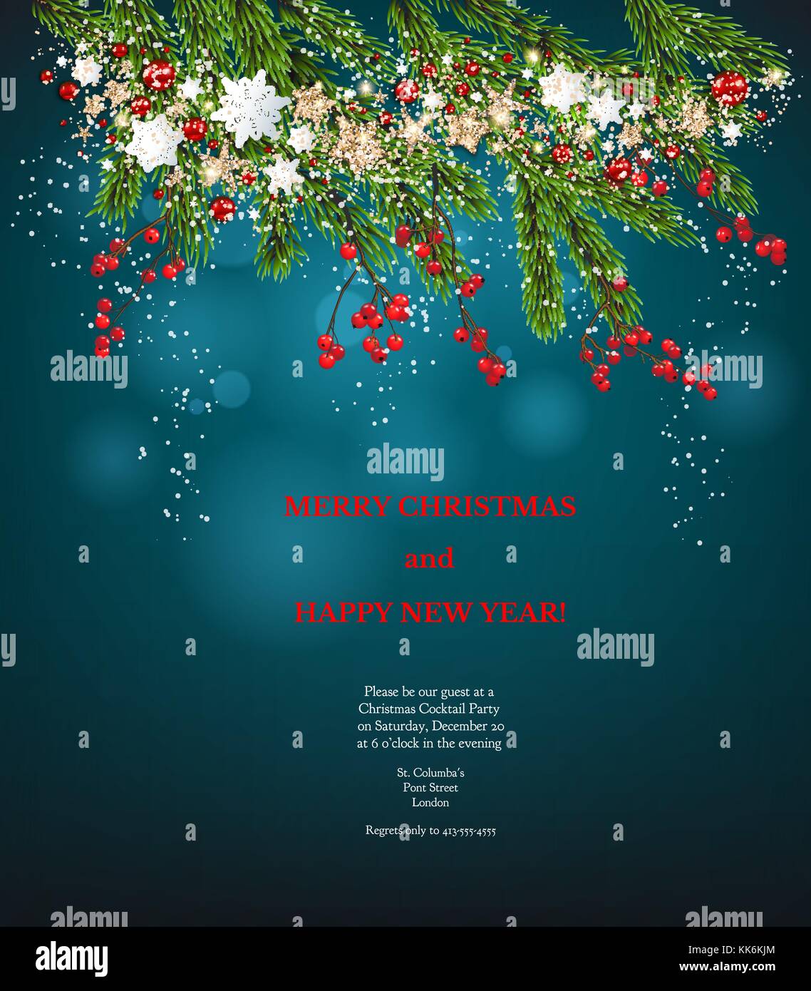 Christmas Holiday Invitation Stock Vector Image Art Alamy