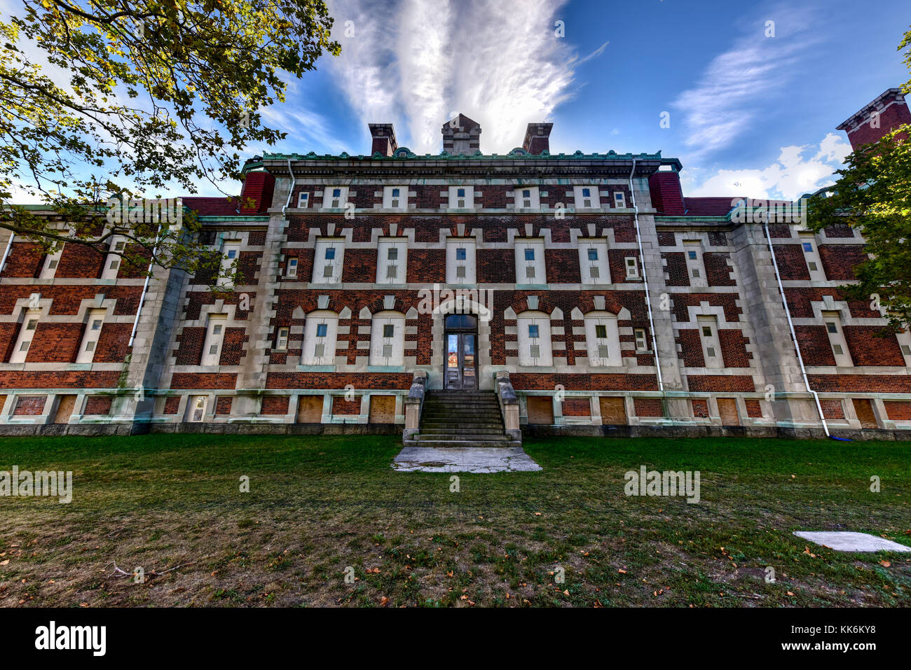 The abandoned Ellis Island Immigrant Hospital. It was the United States ...