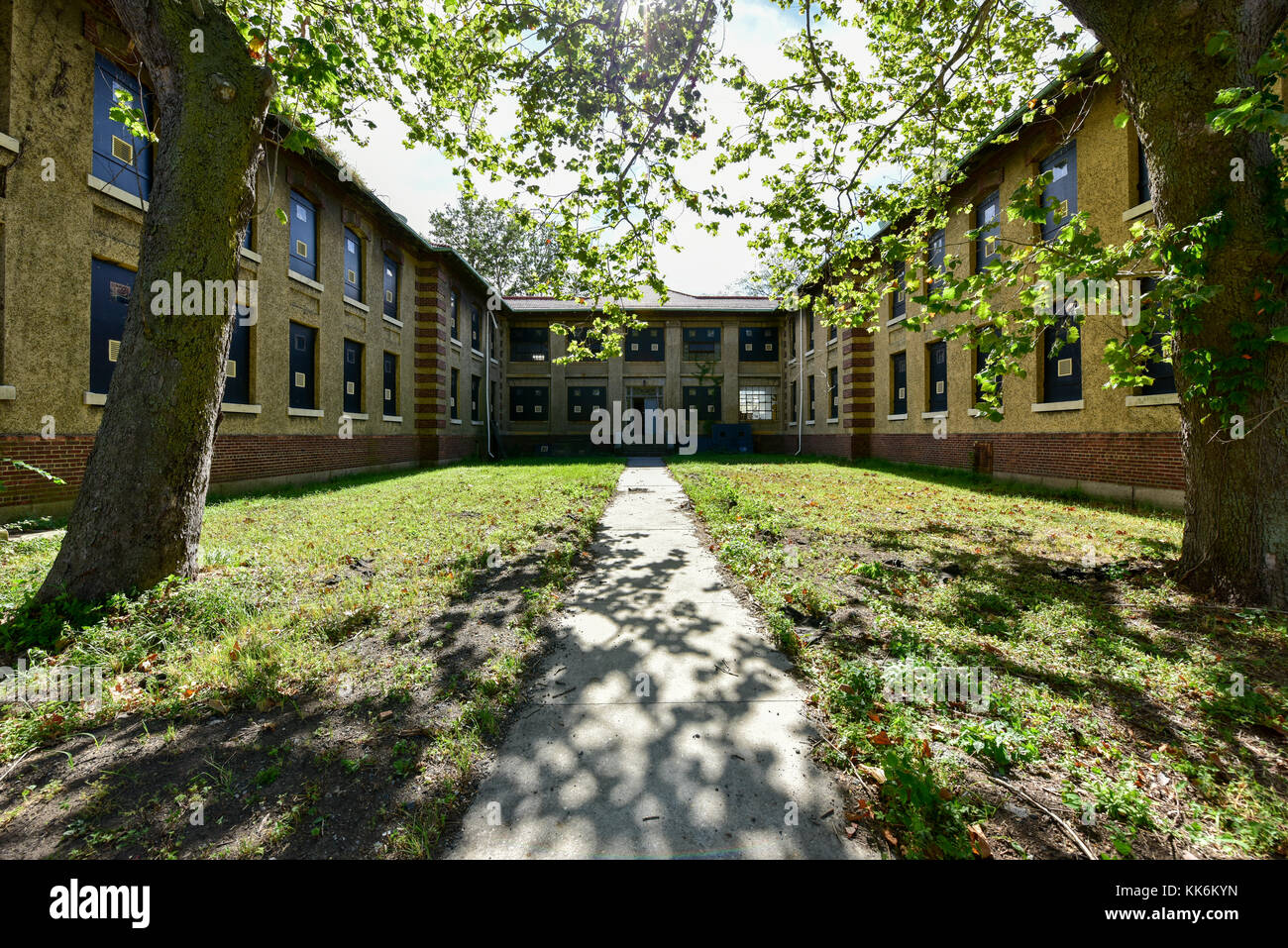 The abandoned Ellis Island Immigrant Hospital. It was the United States ...
