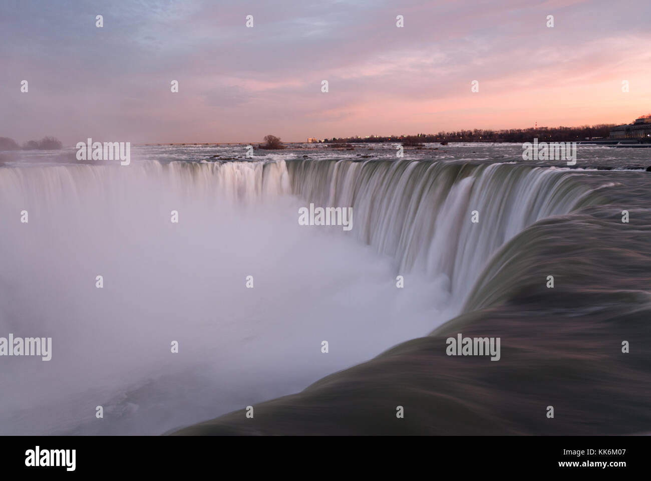 Niagara Falls at sunset from the Canadian side Stock Photo - Alamy